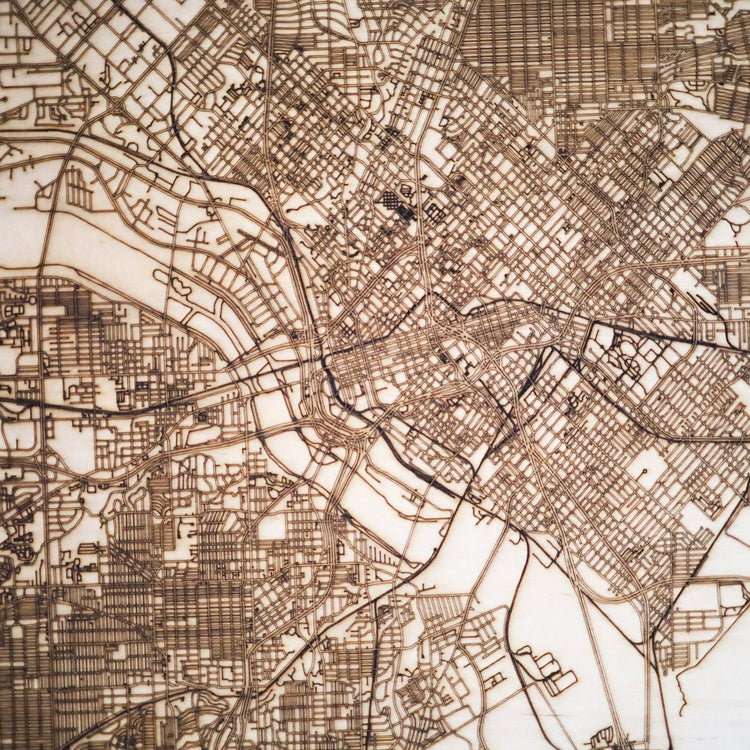 Custom Map,Dallas city map, Framed Wooden Map, Laser cut - Scandi Home ...
