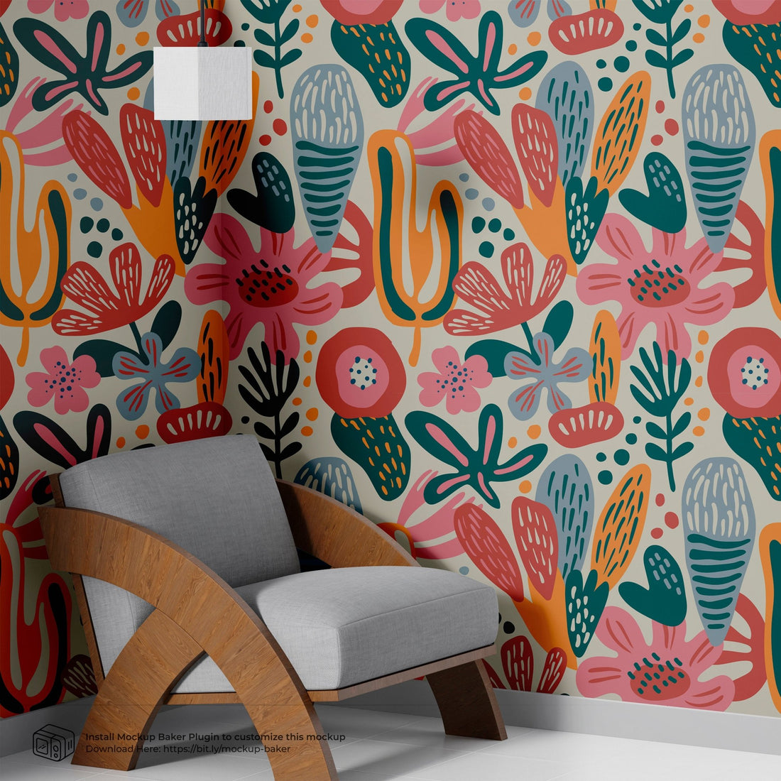 Fun Wallpaper, Preppy Floral Mural Peel and Stick, Removable Wallpaper ...