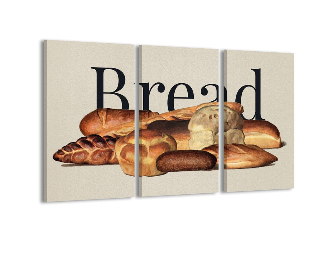 Bakery wall art dread food wall art Bread loaves prints Canvas Ready to ...