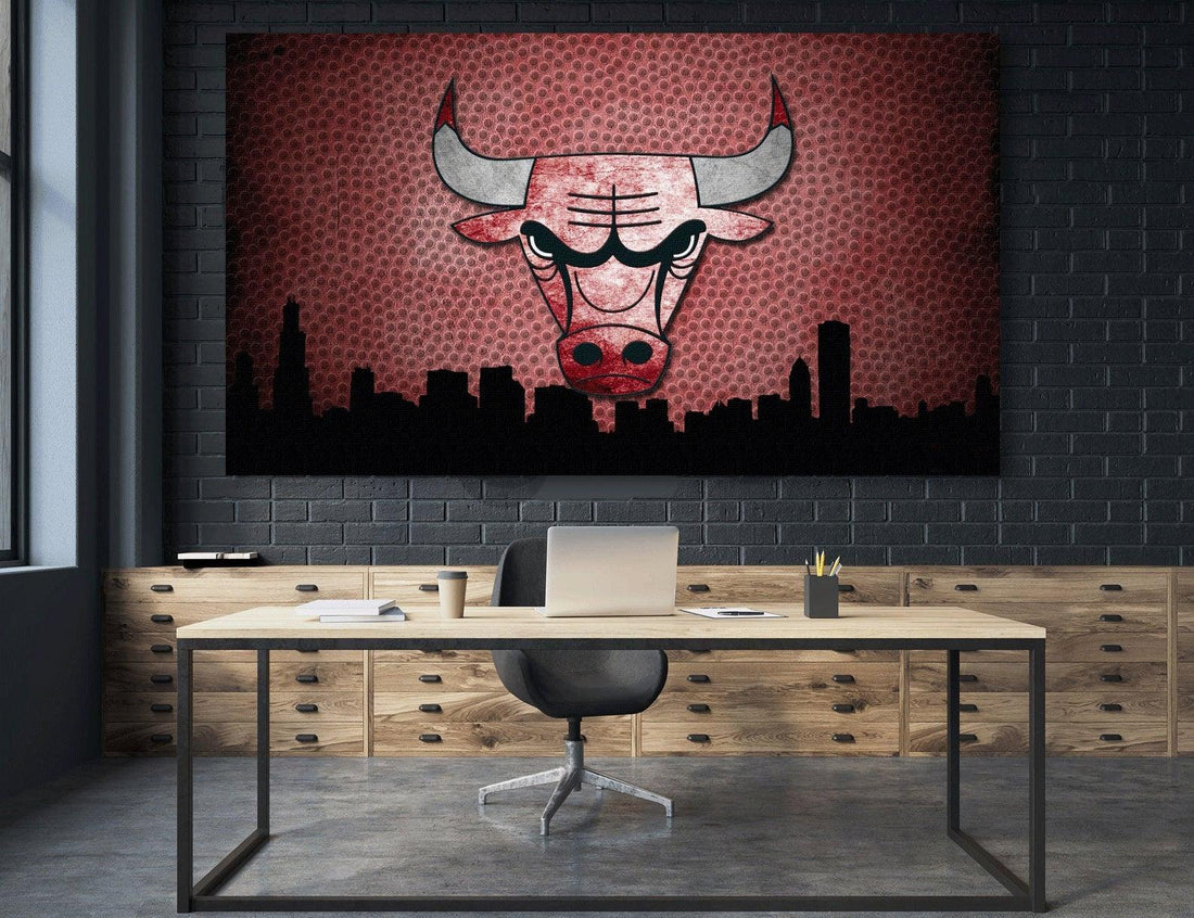 Chicago bulls wall decor Chicago Bulls print - Scandi Home basketball ...