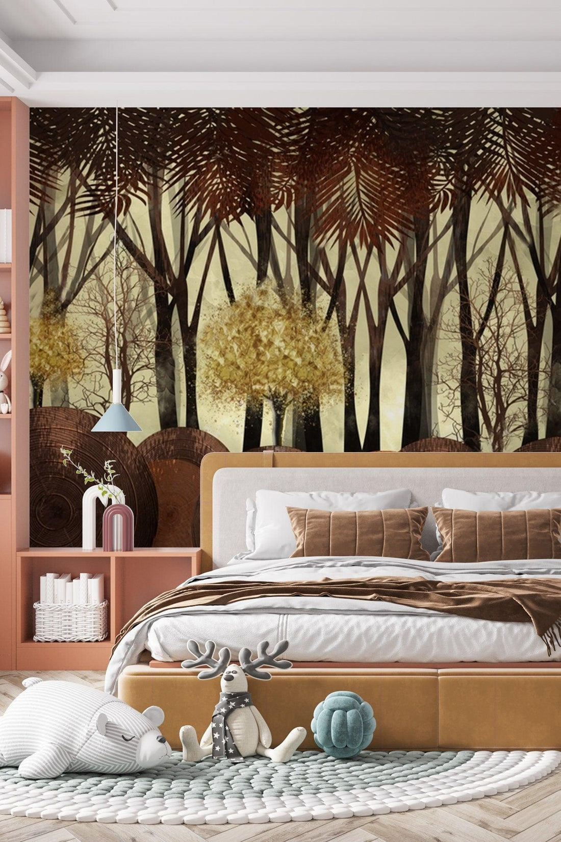 Forest Wall Mural Peel and stick Under the Tree Wallpaper Trees Wall ...