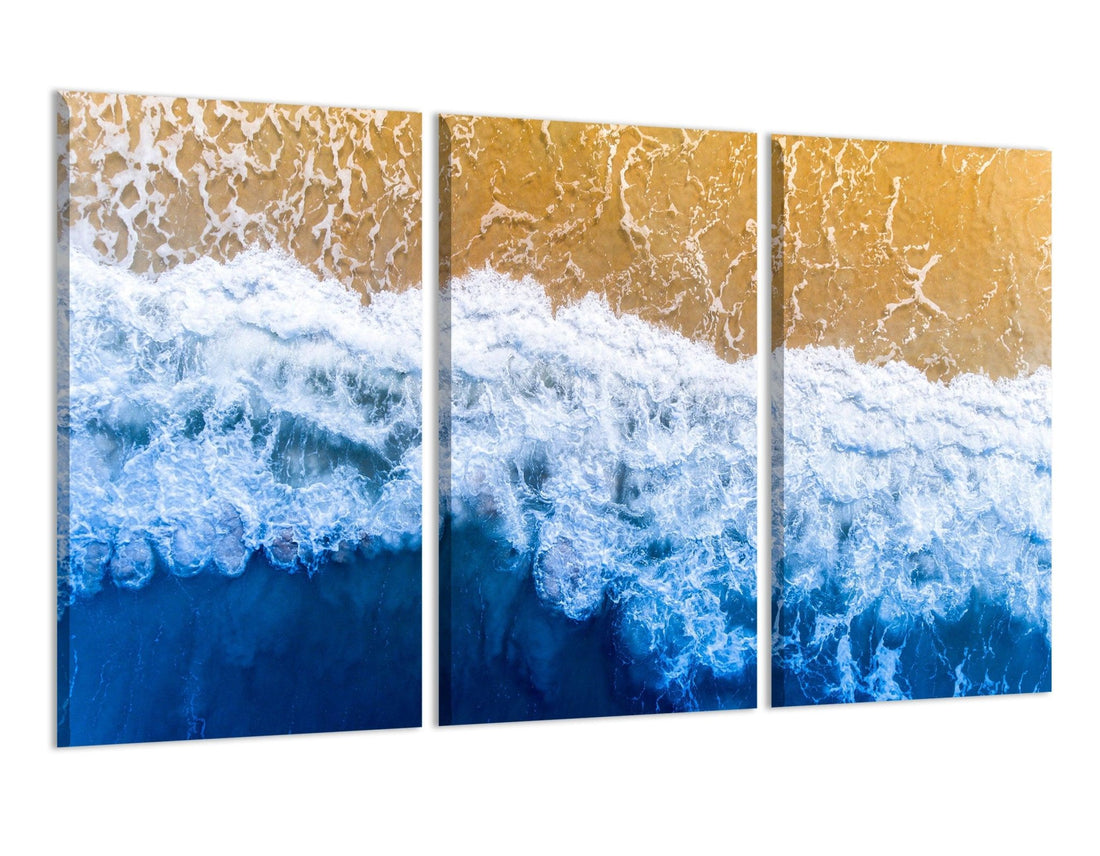 Ocean beach waves art print - Scandi Home aerial_photography Aerial_View