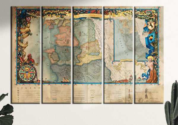Witcher Map Antique Map Extra Large Map For Wall Witcher Wall Decor The ...