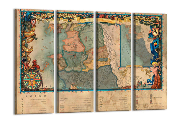 Witcher Map Antique Map Extra Large Map For Wall Witcher Wall Decor The ...