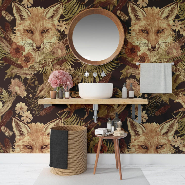 Woodland wallpaper nursery decor peel and stick wallpaper fox wall ...