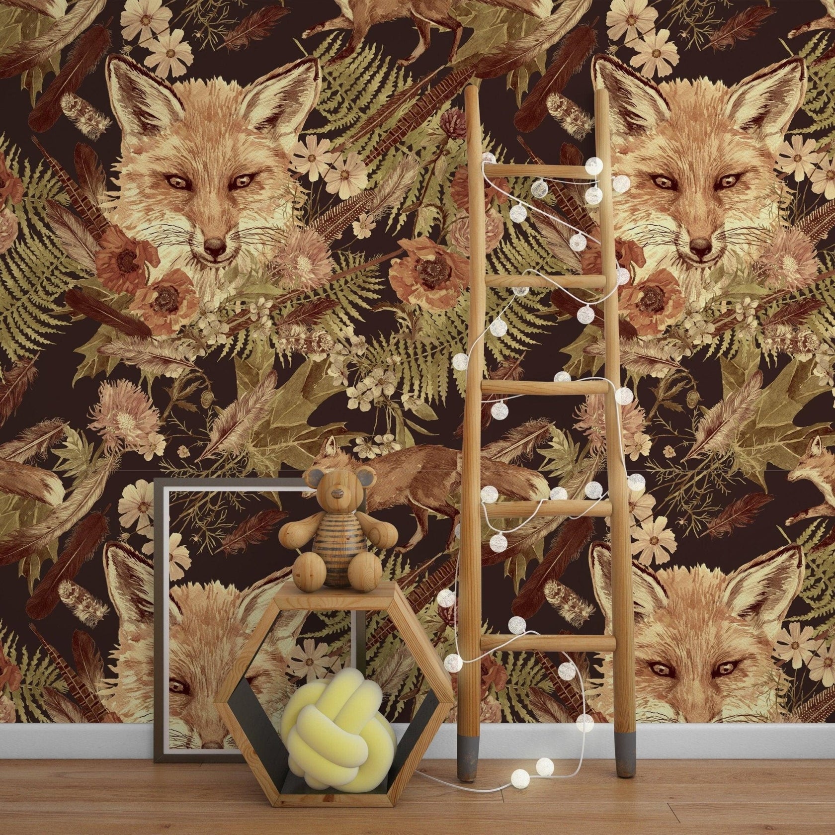 Woodland wallpaper nursery decor peel and stick wallpaper fox wall ...